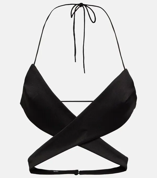 Alex Perry Hudson Halterneck Bra Top - Black