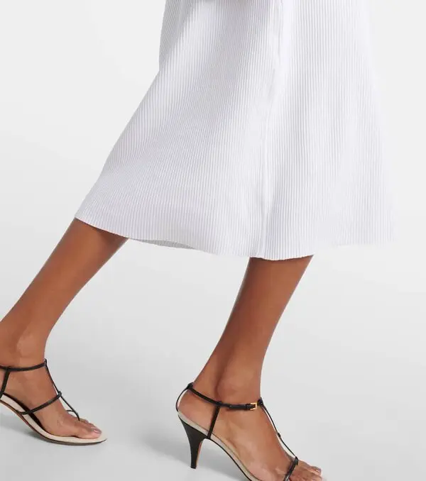 Vince Ribbed-knit Jersey Midi Dress
