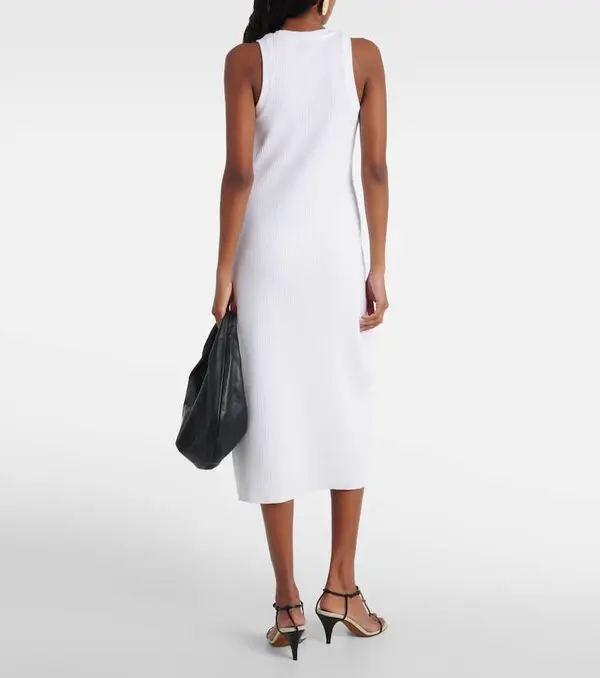 Vince Ribbed-knit Jersey Midi Dress