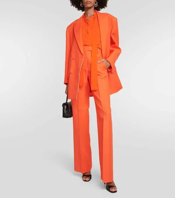 Valentino Garavani Scarf Neckline Silk Shirt - Orange