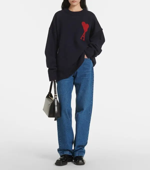 AMI Paris De Coeur Wool Sweater