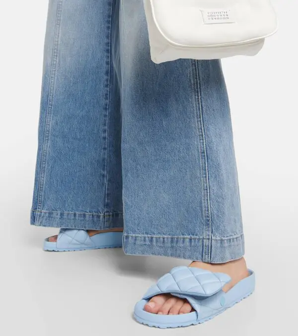 BIRKENSTOCK Sylt Quilted Leather Slides - Blue