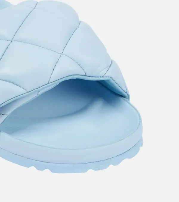 BIRKENSTOCK Sylt Quilted Leather Slides - Blue