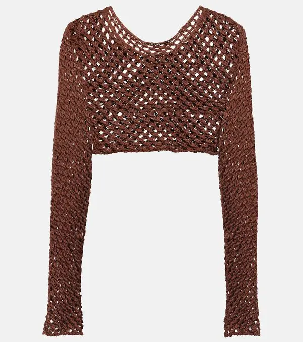 BANANHOT Magen Knitted Crop Top - Brown