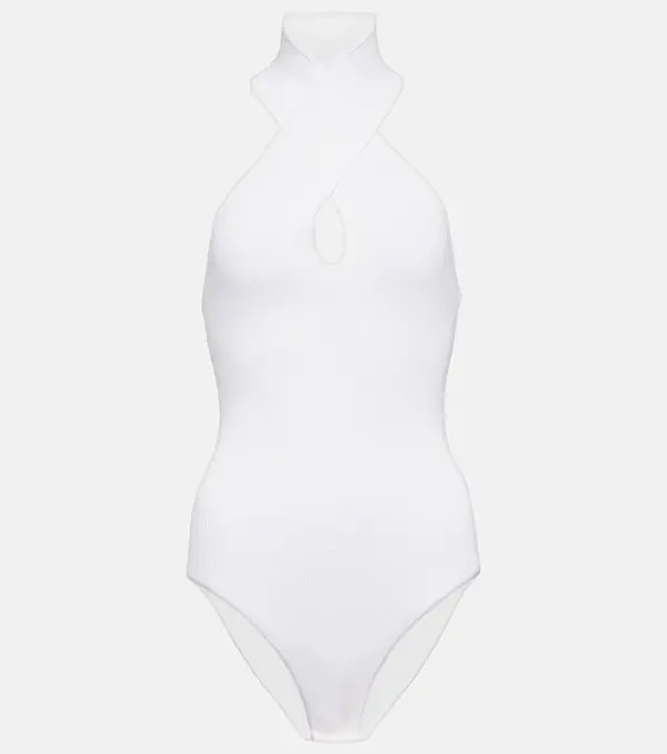 Alaïa Ribbed-knit Halterneck Bodysuit