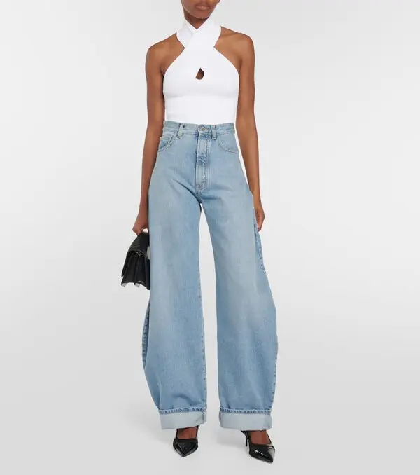 Alaïa Ribbed-knit Halterneck Bodysuit
