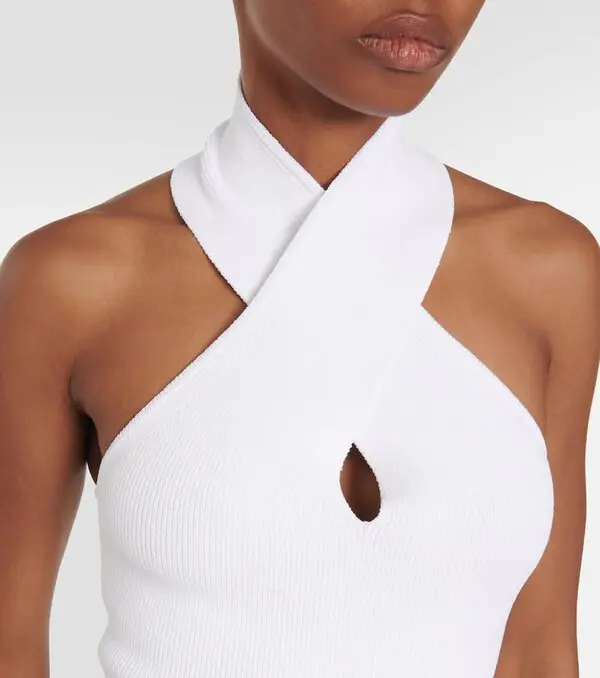 Alaïa Ribbed-knit Halterneck Bodysuit