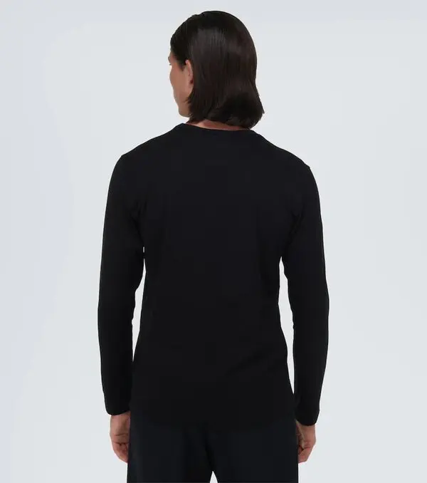 Sunspel Classic Long Sleeve Cotton T-shirt - Black