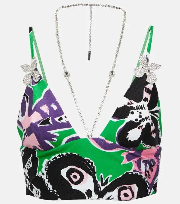 AREA Printed Cropped Top