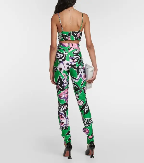 AREA Printed Cropped Top