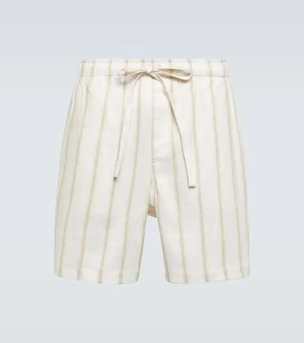 Commas Striped Linen-blend Shorts