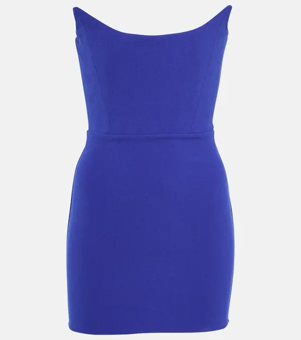 Alex Perry Strapless Crepe Mini Dress - Blue