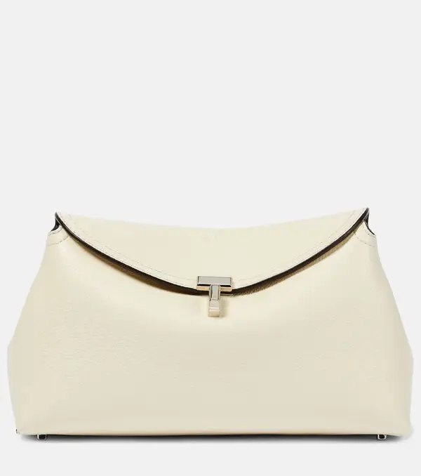 TOTEME T-lock Leather Clutch - White
