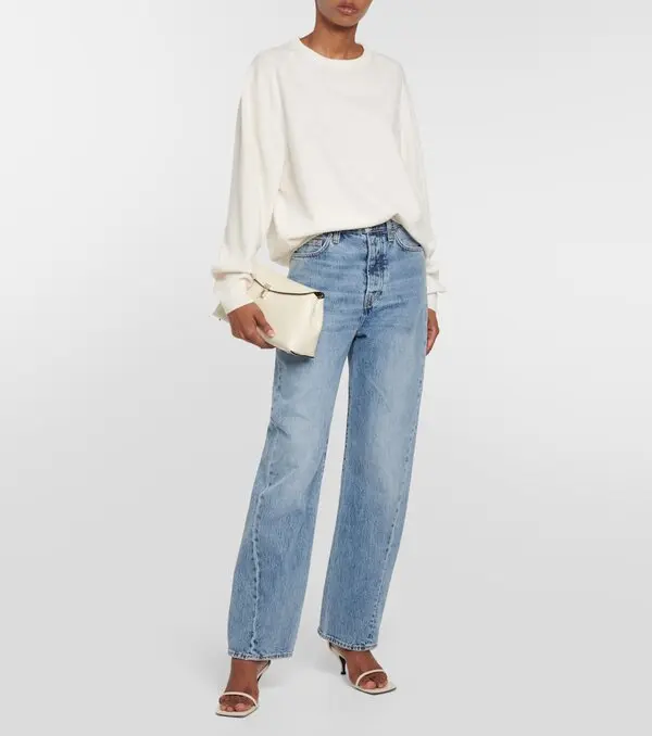 TOTEME T-lock Leather Clutch - White