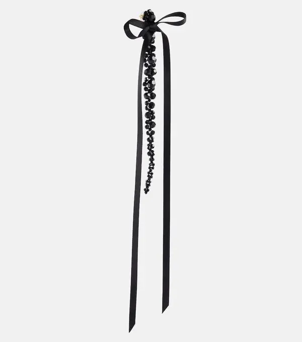 Simone Rocha Bow-embellished Crystal Drop Earrings