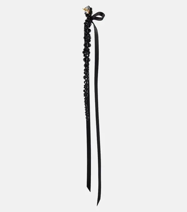 Simone Rocha Bow-embellished Crystal Drop Earrings