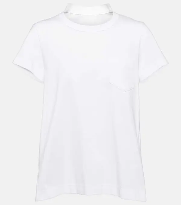 Sacai Pleated Cotton Jersey T-shirt
