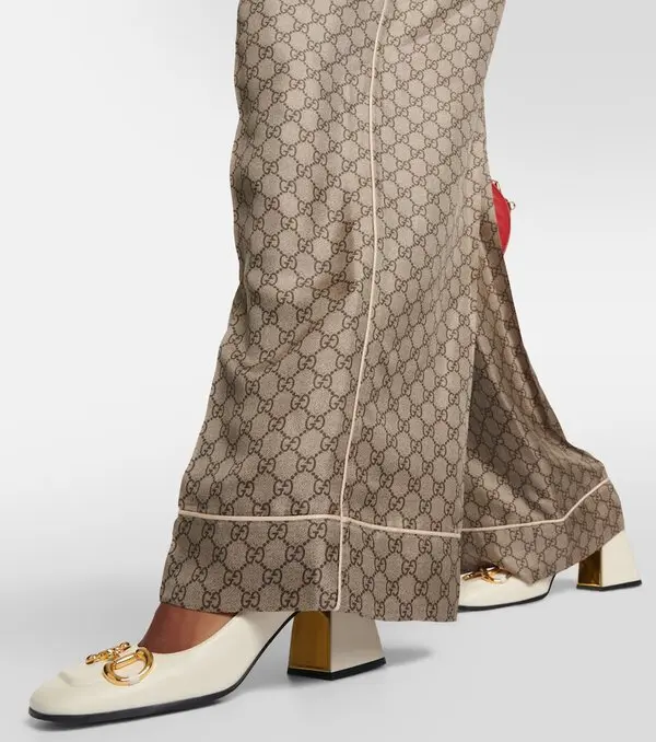 Gucci Gg Supreme Wide-leg Silk Pants