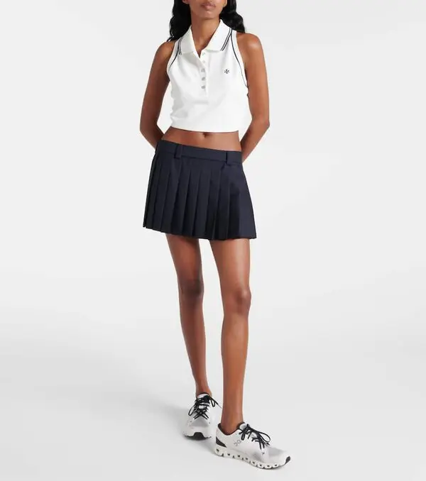 Tory Burch Cropped Pique Polo Shirt
