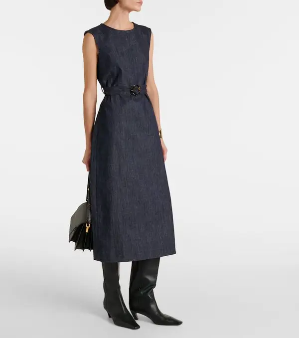 Max Mara Cotton-blend Denim Shift Dress