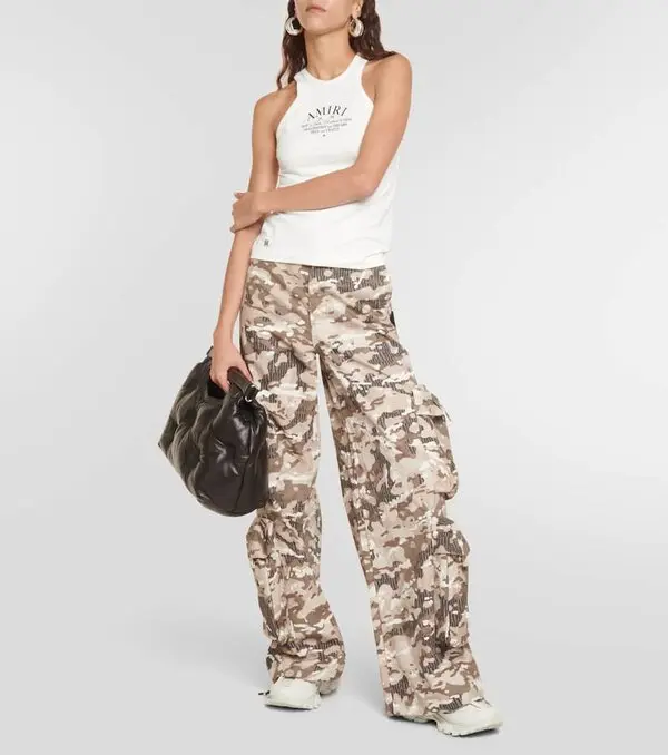 Amiri Camouflage Cotton Cargo Pants