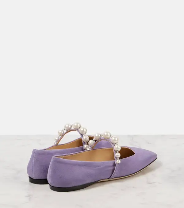 JIMMY CHOO Ade Embellished Ballet Flats - Purple