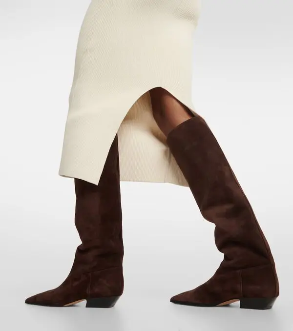 Khaite Suede Knee-high Boots - Brown
