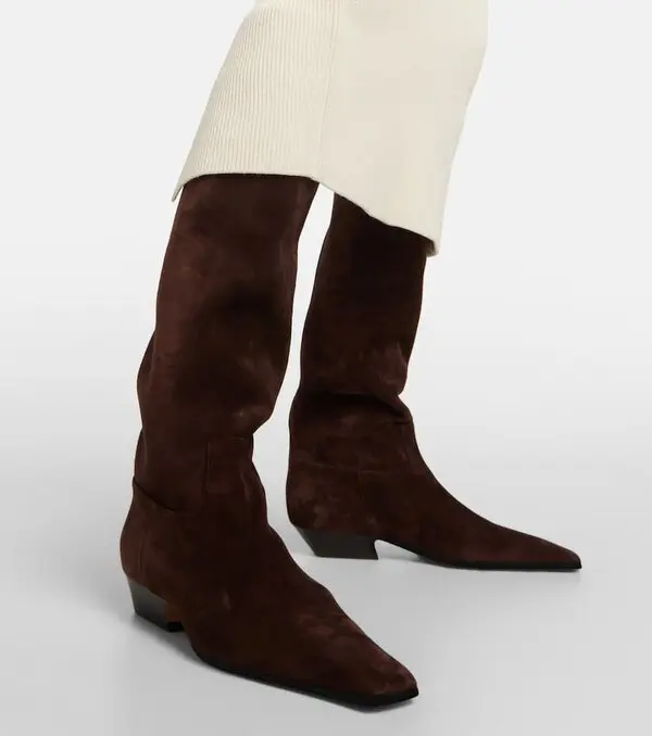 Khaite Suede Knee-high Boots - Brown