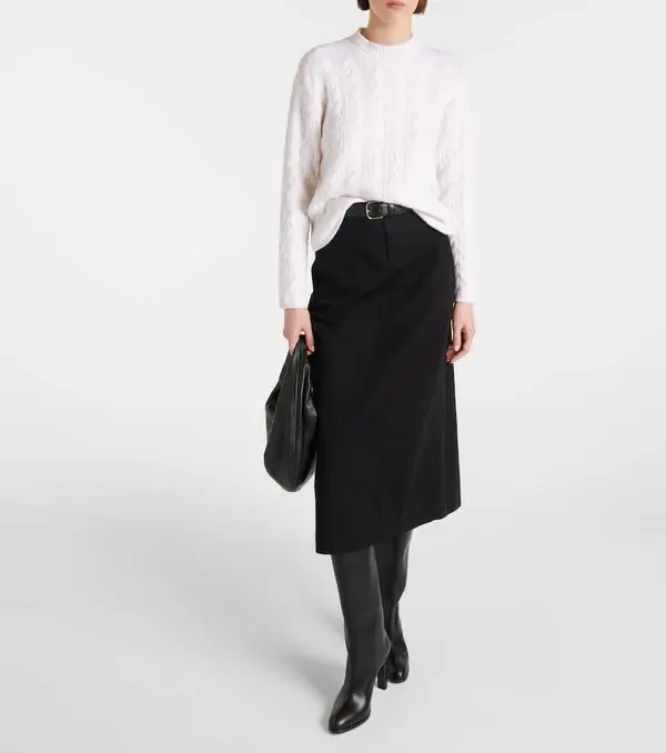 Vince Cable-knit Wool-blend Sweater
