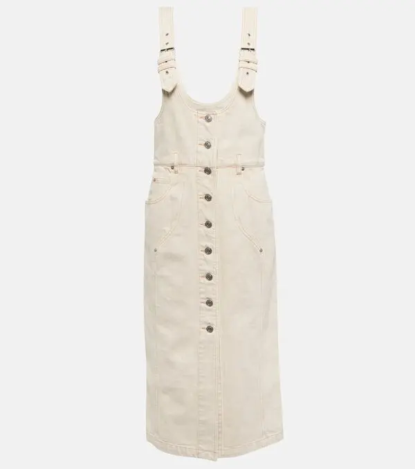 MARANT ETOILE Filipine Denim Mini Dress - Neutrals