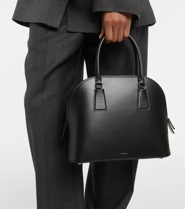 THE ROW Nina Small Leather Tote Bag - Black