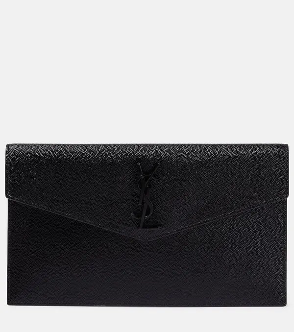Saint Laurent Uptown Leather Clutch - Black