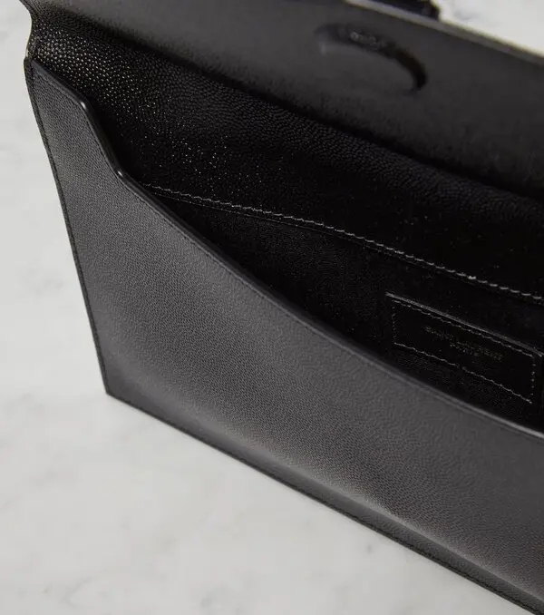 Saint Laurent Uptown Leather Clutch - Black