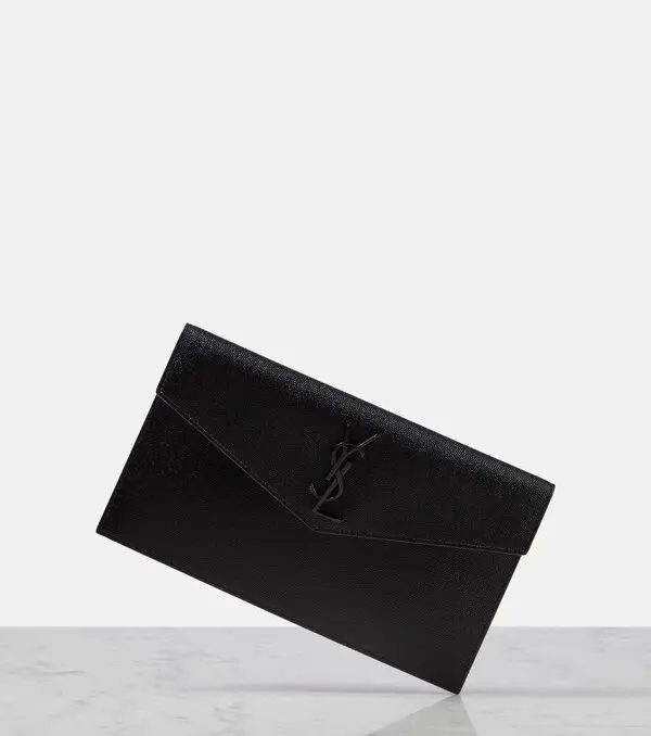 Saint Laurent Uptown Leather Clutch - Black