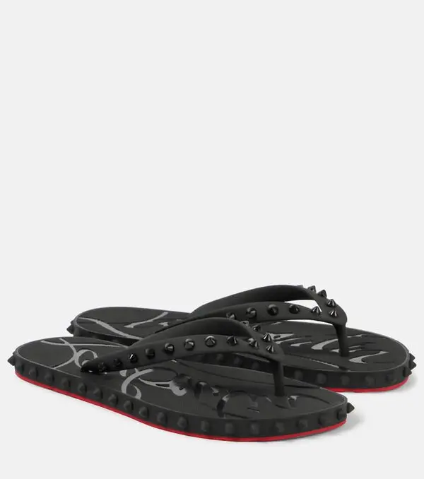 CHRISTIAN LOUBOUTIN Super Loubi Flip Thong Sandals - Black