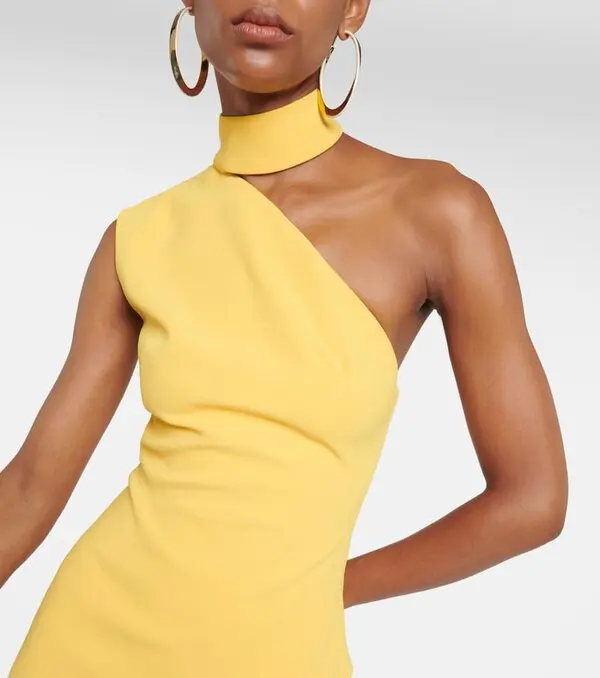 MONOT Asymmetric Crepe Maxi Dress