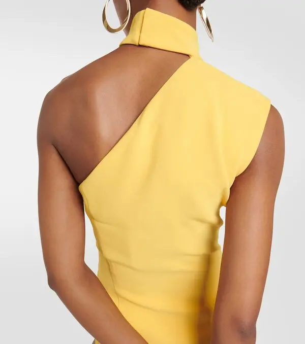 MONOT Asymmetric Crepe Maxi Dress