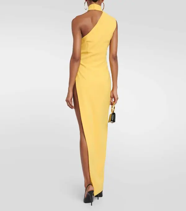 MONOT Asymmetric Crepe Maxi Dress