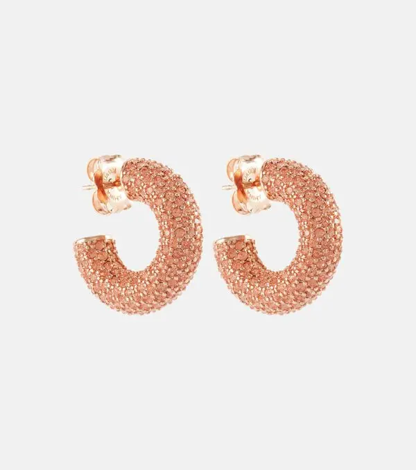 Amina Muaddi Cameron Embellished Hoop Earrings - Metallic