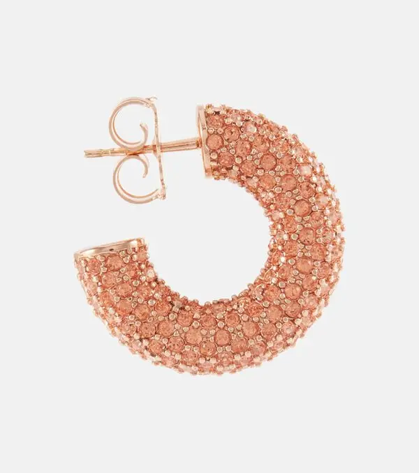 Amina Muaddi Cameron Embellished Hoop Earrings - Metallic