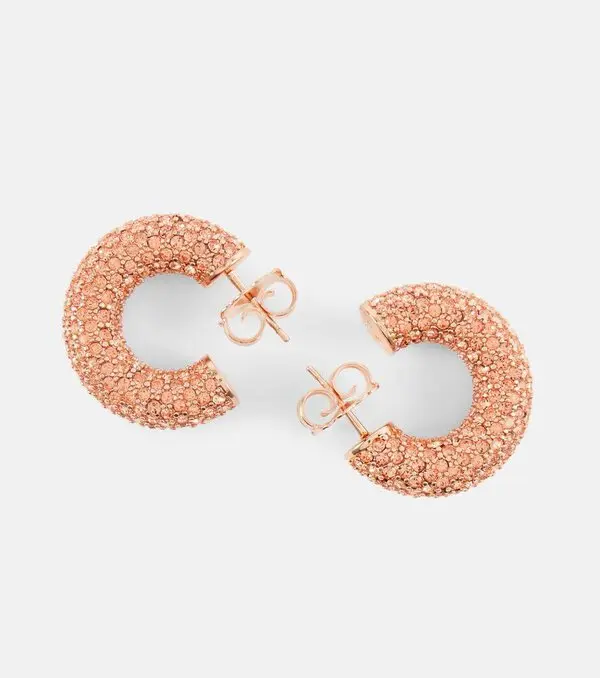 Amina Muaddi Cameron Embellished Hoop Earrings - Metallic