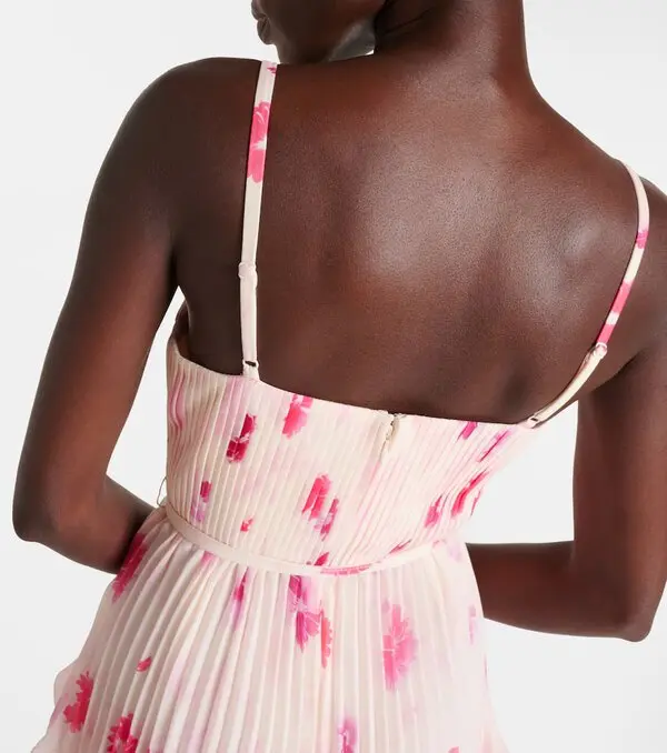 SELF-PORTRAIT Floral Chiffon Midi Dress