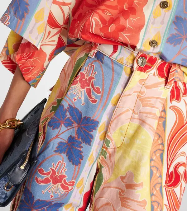 Etro Printed Denim Shorts
