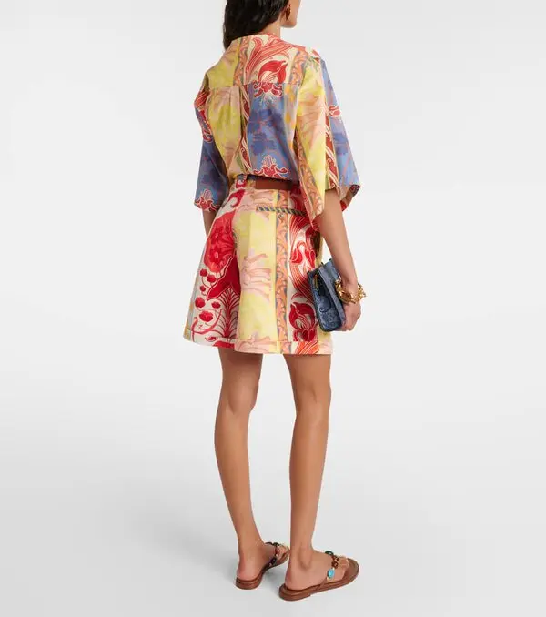 Etro Printed Denim Shorts