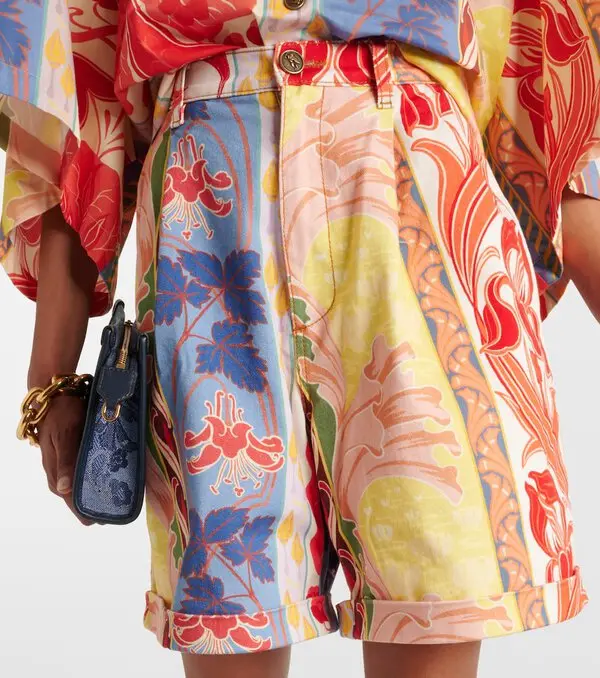 Etro Printed Denim Shorts