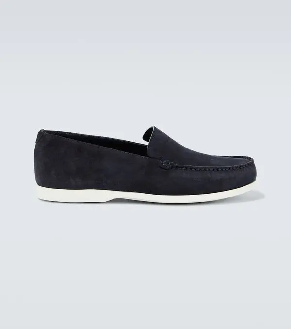 Manolo Blahnik Monaco Suede Loafers - Blue