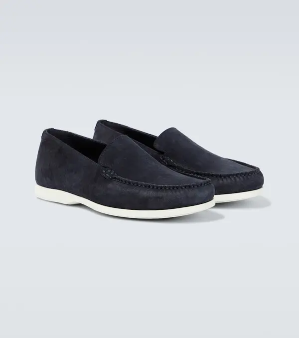 Manolo Blahnik Monaco Suede Loafers - Blue