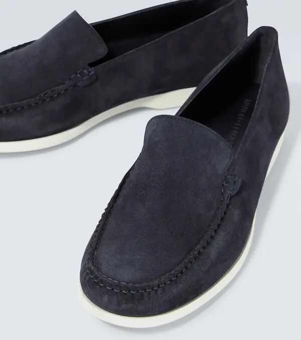 Manolo Blahnik Monaco Suede Loafers - Blue
