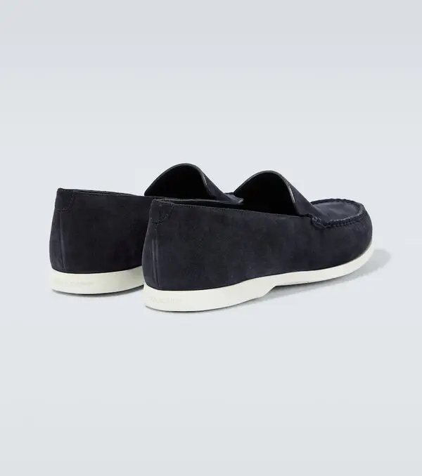 Manolo Blahnik Monaco Suede Loafers - Blue