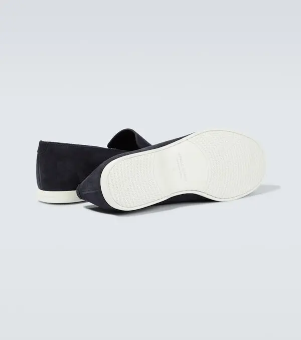 Manolo Blahnik Monaco Suede Loafers - Blue